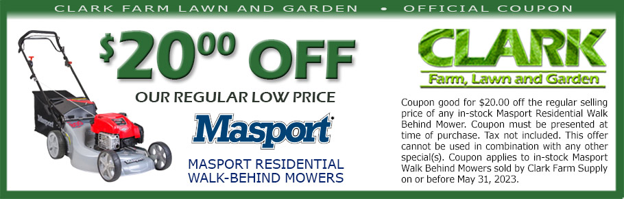 Clark Farm Lawn and Garden Internet Special Coupon